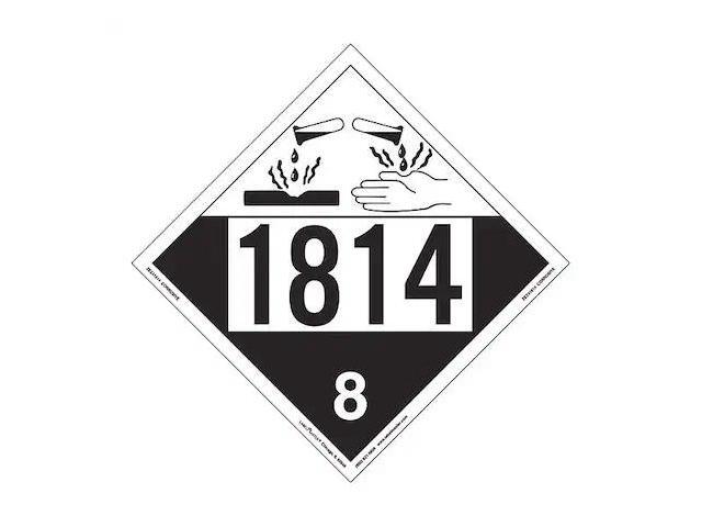 Click here for LABELMASTER ZEZ41814 Corrosive Placard UN 1814 PK2... prices