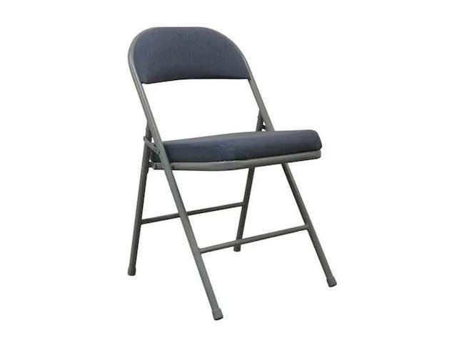 Click here for ZORO SELECT 13V427 Folding Chair Blue/Gray 300 lb. prices