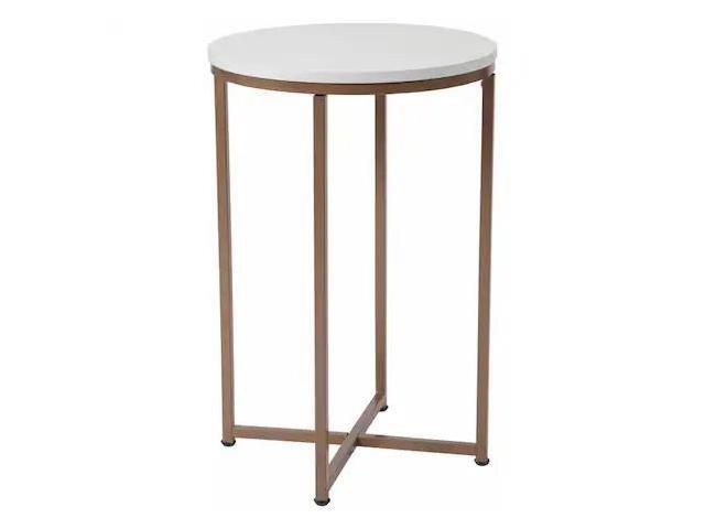 Click here for Hampstead Collection White End Table with Matte Go... prices