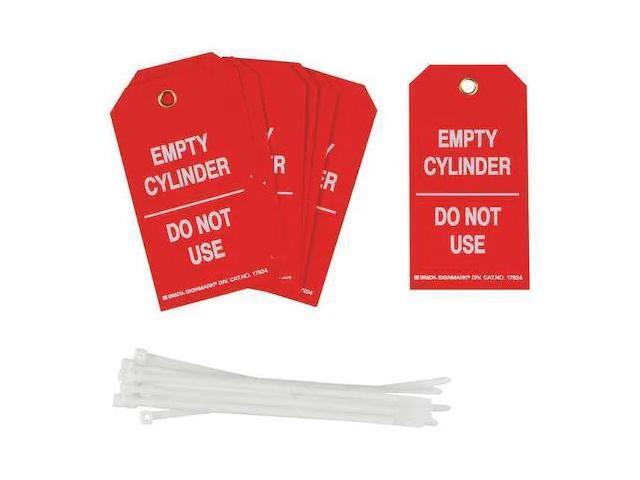 Click here for BRADY 17924 Cyl Stat Tag 5-3/4 x 3 In Wht/R Met PK... prices