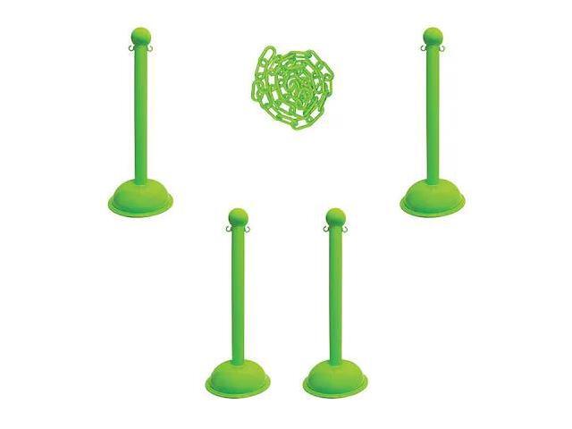 Click here for ZORO SELECT 71314-4 Barrier Post Kit  Safety Green... prices