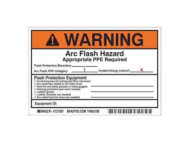 Click here for BRADY 121097 Arc Flash Protection Label 4 In. H PK... prices