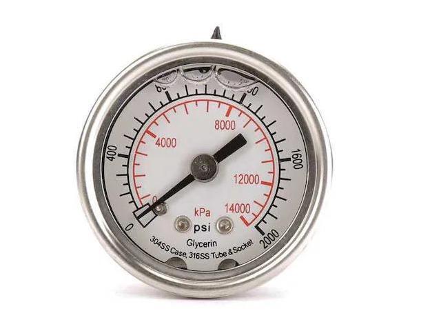 Click here for ZORO SELECT 4CFN3 Pressure Gauge  0 to 2000 psi  1... prices