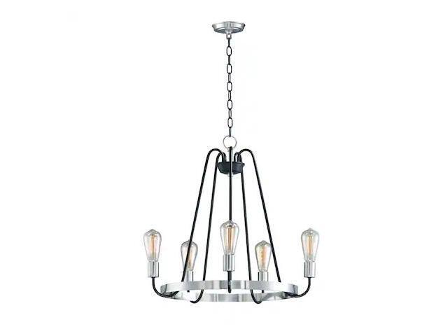Click here for MAXIM 11735BKSN Haven 5-Light 23.75 Wide Black / S... prices