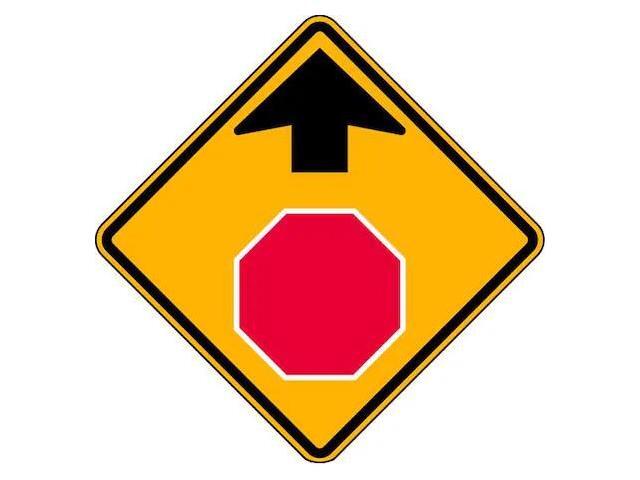 Click here for LYLE W3-1-30HA Stop Sign Ahead Pictogram Sign  30... prices