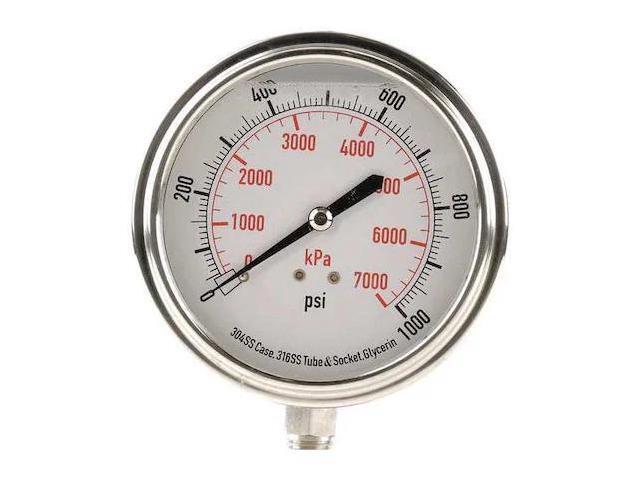 Click here for ZORO SELECT 4CFK6 Pressure Gauge Liquid Filled 3-1... prices
