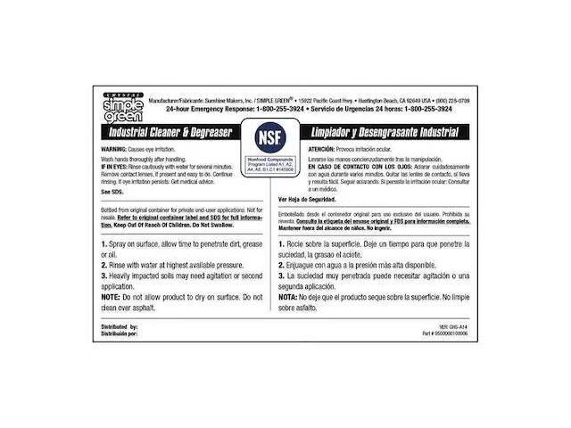 Click here for SIMPLE GREEN 9510001000006 Secondary Label 6 in W... prices