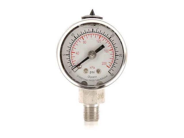 Click here for ZORO SELECT 4CFE1 Pressure Gauge Liquid Filled 1-1... prices
