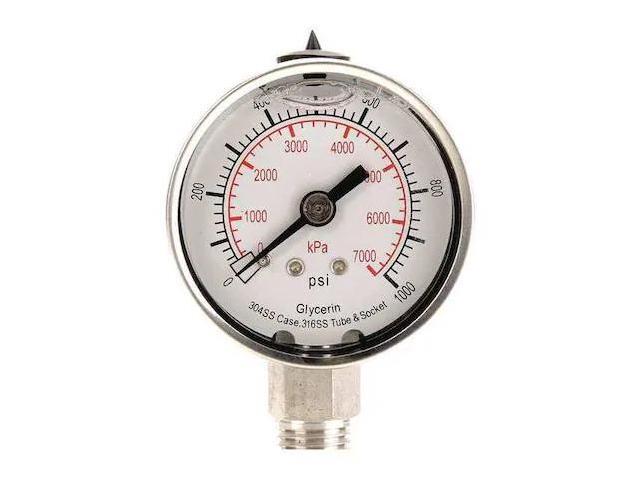 Click here for ZORO SELECT 4CFG5 Pressure Gauge Liquid Filled 2 I... prices