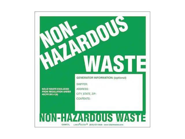 Click here for LABELMASTER GWMT7L Non-Hazardous Waste Labels PK10... prices