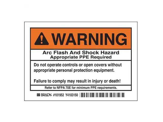 Click here for BRADY 101952 Arc Flash Protection Label PK5 prices