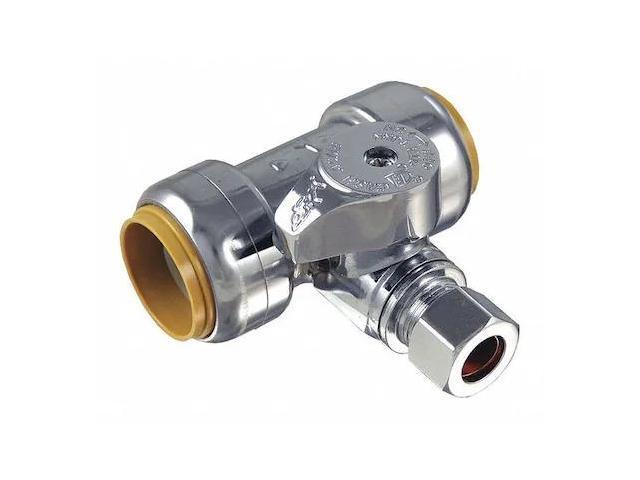 Click here for SHARKBITE 24986 Tee Stop Valve  Brass  3/4 x 3/8 T... prices