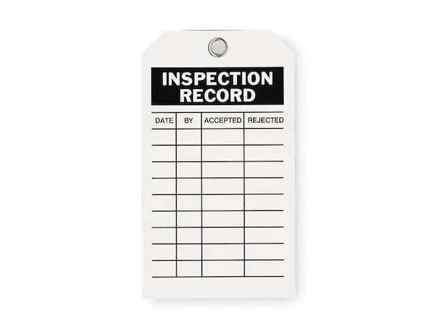 Click here for ZORO SELECT 2RMU7 Inspection Tag 7 x 4 In Bk/Wht M... prices