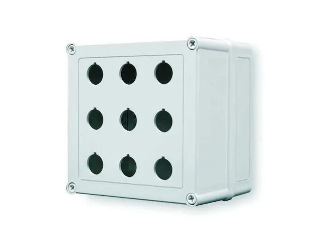 Click here for GE VM775-PBM9 Pushbutton Enclosure 22mm 9 Hole Pla... prices