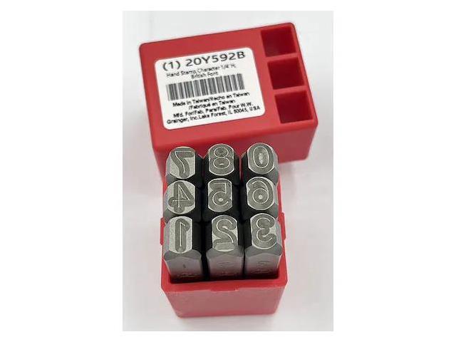 Click here for ZORO SELECT 20Y592 Hand Stamp 1/4 In Number Set prices