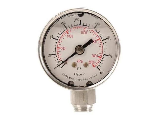 Click here for ZORO SELECT 4CFG3 Pressure Gauge Liquid Filled 2 I... prices