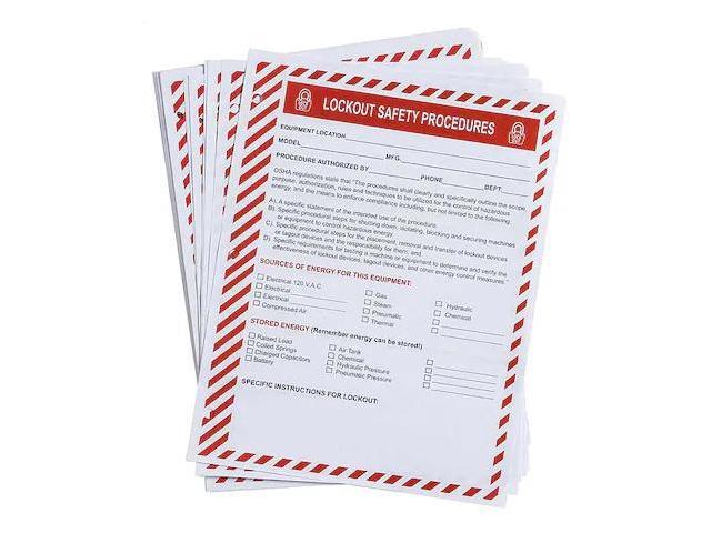 Click here for BRADY LOSF5 Lockout Procedure Forms 3-hole PK25 prices