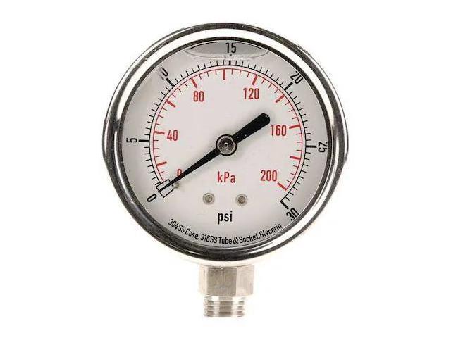 Click here for ZORO SELECT 4CFH2 Pressure Gauge Liquid Filled 2-1... prices