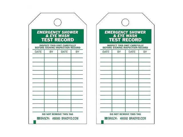 Click here for BRADY 86560 Emer Sh & Eye Wash Test Rcd Tag PK10 prices