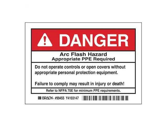 Click here for BRADY 99455 Arc Flash Protection Label PK5 prices