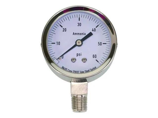 Click here for ZORO SELECT 4CFW3 Pressure Gauge Ag Ammonia 2 1/2... prices