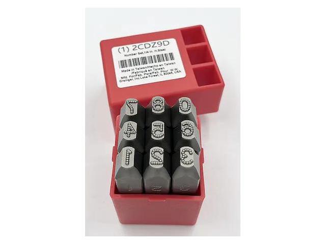Click here for ZORO SELECT 2CDZ9 Number Set 1/4 In. H Steel prices