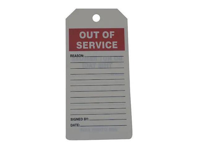 Click here for ZORO SELECT 43Z231 Tag  Out Of Service  PVC  6 1/4... prices