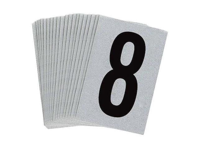 Click here for BRADY 5900-8 Number Label 8 Blk On Slvr 1-1/2inH P... prices