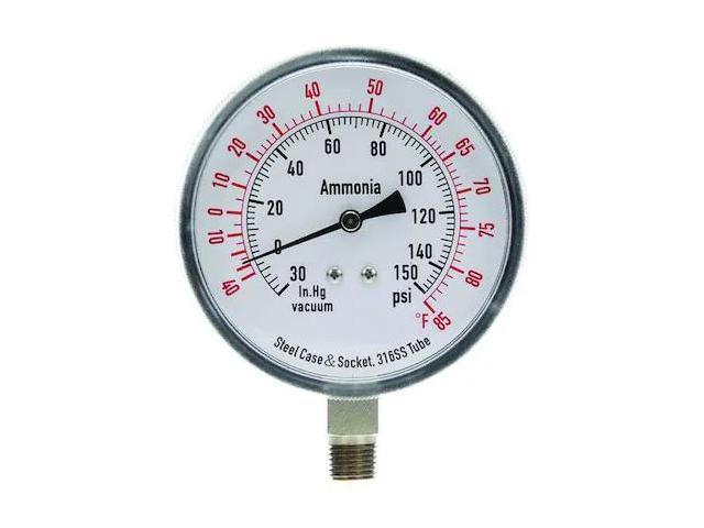 Click here for ZORO SELECT 4CFW8 Compound Gauge Ammonia 3 1/2 In... prices