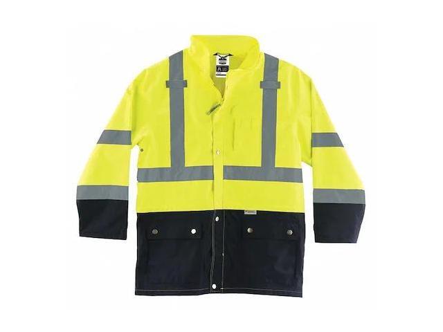 Click here for ERGODYNE 8365BK Hi-Vis Rain Jacket  Polyester/Poly... prices