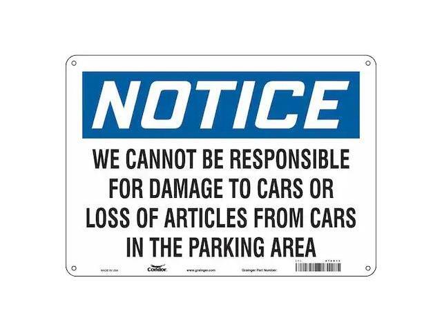 Click here for CONDOR 478D13 Parking Lot Damage Sign 10 x 14  478... prices