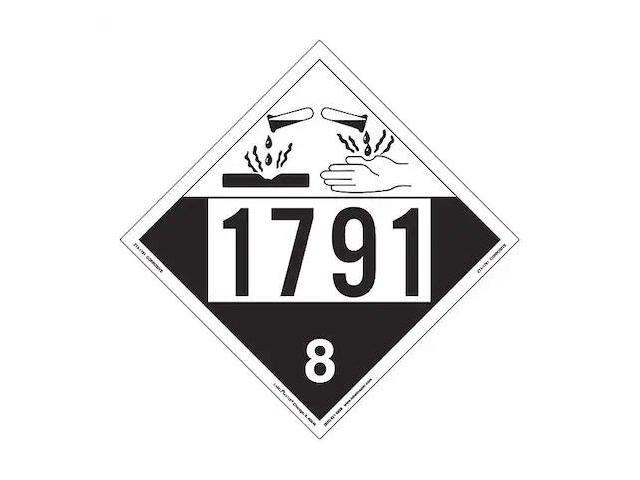 Click here for LABELMASTER ZT4-1791 Corrosive Placard UN 1791 PK2... prices