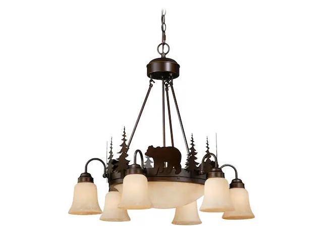 Click here for VAXCEL CH55706BBZ Bozeman 9 Light Bronze Rustic Be... prices