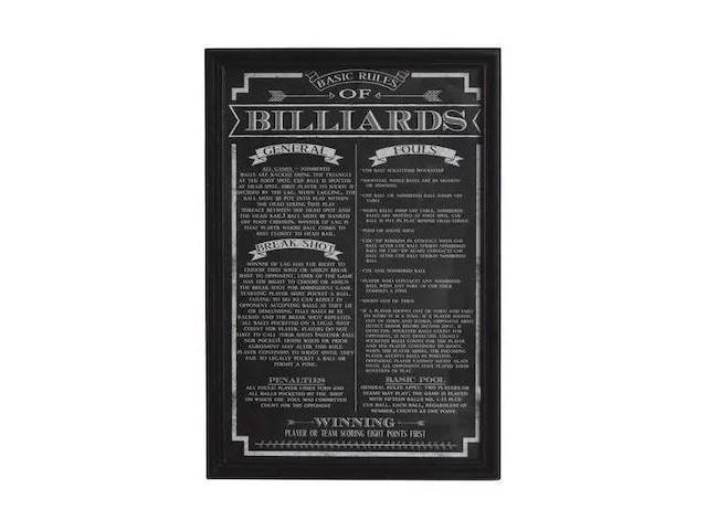 Click here for HATHAWAY BG2029BL Billiard Game Rules Wall Art prices
