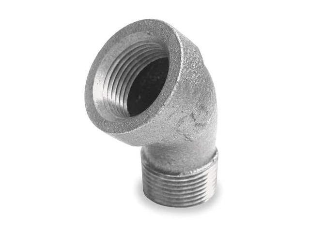 Click here for ZORO SELECT 1XKU9 1 FNPT x MNPT Galvanized 45 Degr... prices