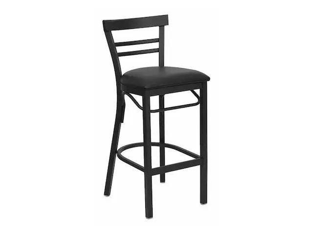 Click here for HERCULES Series Black Two-Slat Ladder Back Metal R... prices