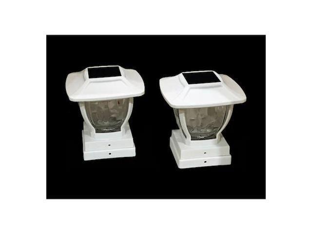Maxsa Innovations Solar Wave Glass Post and Fence Cap & Deck Railing Lights - 2 Lights - White