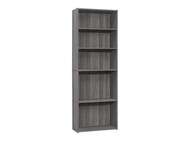Monarch Specialties Bookcase - 72 H with 5 Shelves - Gray