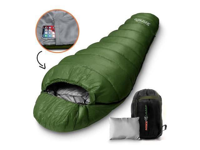 SERENELIFE SLSGR5 Solid Green Mummy Sleeping Bag
