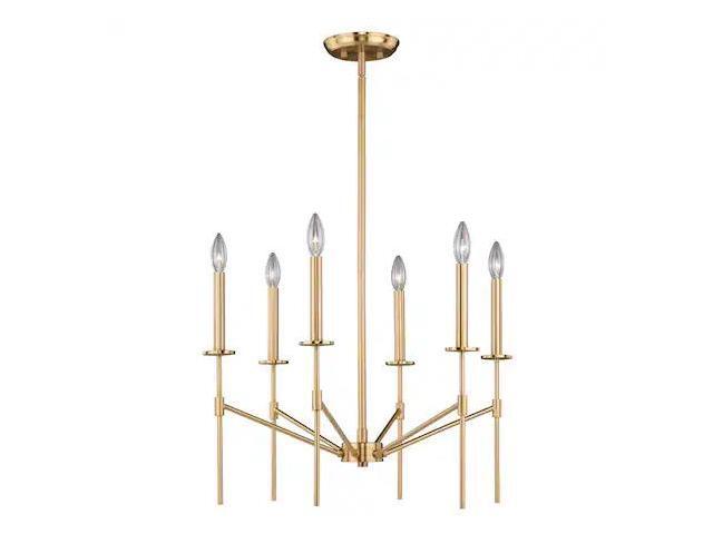 Click here for VAXCEL H0178 Kedzie 6 Light 2 Tier Brass Mid-Centu... prices