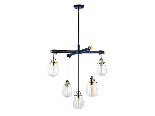 Click here for VAXCEL H0184 Kassidy 5L Chandelier Black/ Brass prices
