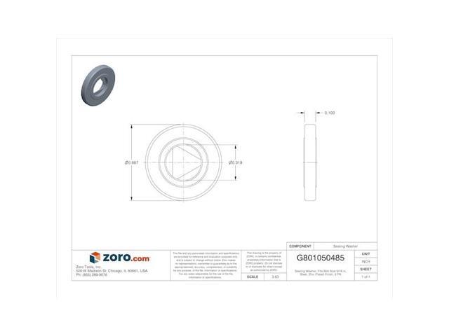 Click here for ZORO SELECT ZMBSW-17 Sealing Washer  Fits Bolt Siz... prices