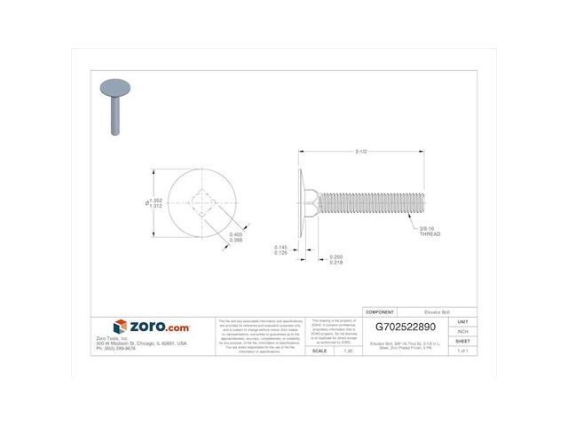 Click here for MIDWEST FASTENER 71325 Elevator Bolt  3/8-16 Thrd... prices
