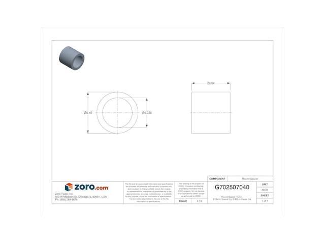 Click here for MIDWEST FASTENER 65807 Round Spacer  Nylon  27/64... prices