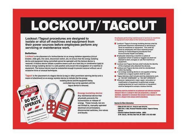 Click here for ACCUFORM SP124479L Safety Poster  Lockout Tagout... prices