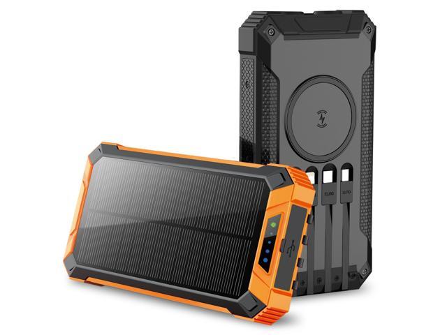 20 000mAh Power Bank- Convenient 4 Built-in Cables & Wireless Charging - Combo (1 of each color)