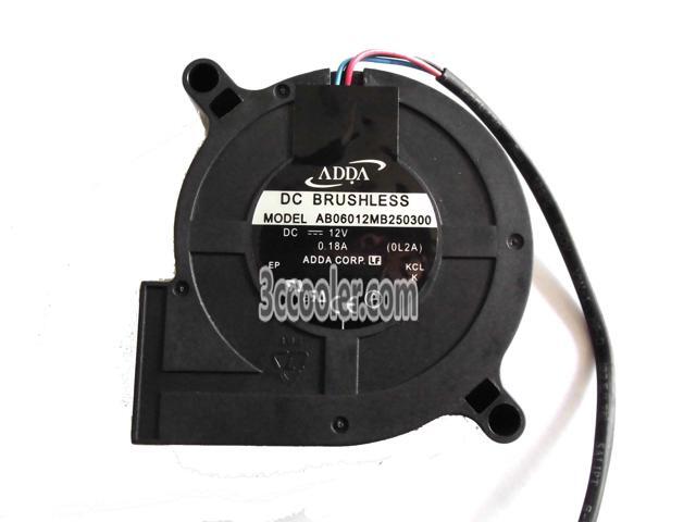 Click here for ADDA 6cm AB06012MB250300 12V 0.18A 3 Wires 3 Pins... prices