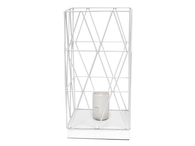 Simple Designs Geometric Square Metal Table Lamp w/Retro Shade