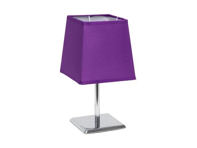 Simple Designs Mini Square Empire Fabric Shade Chrome Table Lamp