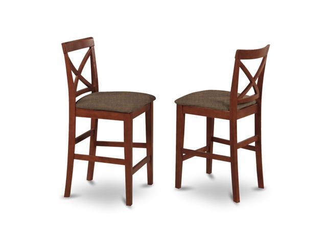 Click here for Set of 2 Chairs PBS-BRN-C X-Back stool with uphols... prices